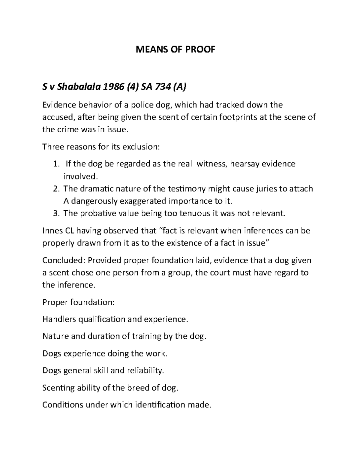 Lesson 4 Means OF Proof - Lecture notes 4 - MEANS OF PROOF S v ...