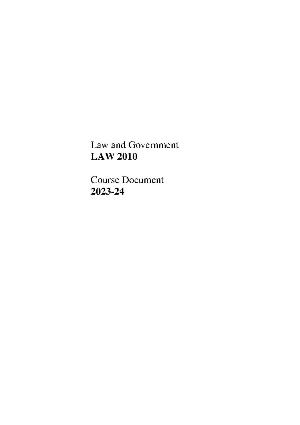 Tutorials and Course Doc - Law and Government LAW 2010 Course Document ...