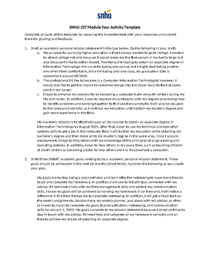 SNHU 107 Module Five Journal - SNHU 107 Module Five Journal Complete ...