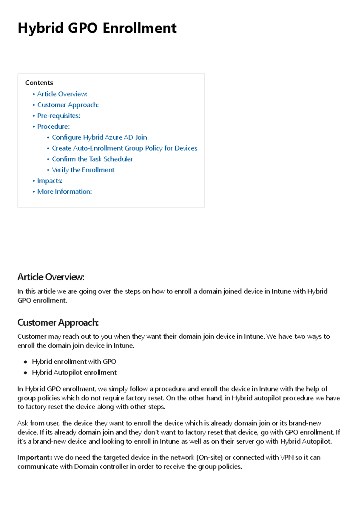 Hybrid GPO Enrollment - Overview - Last updated by | Manish Kumar | Jun ...