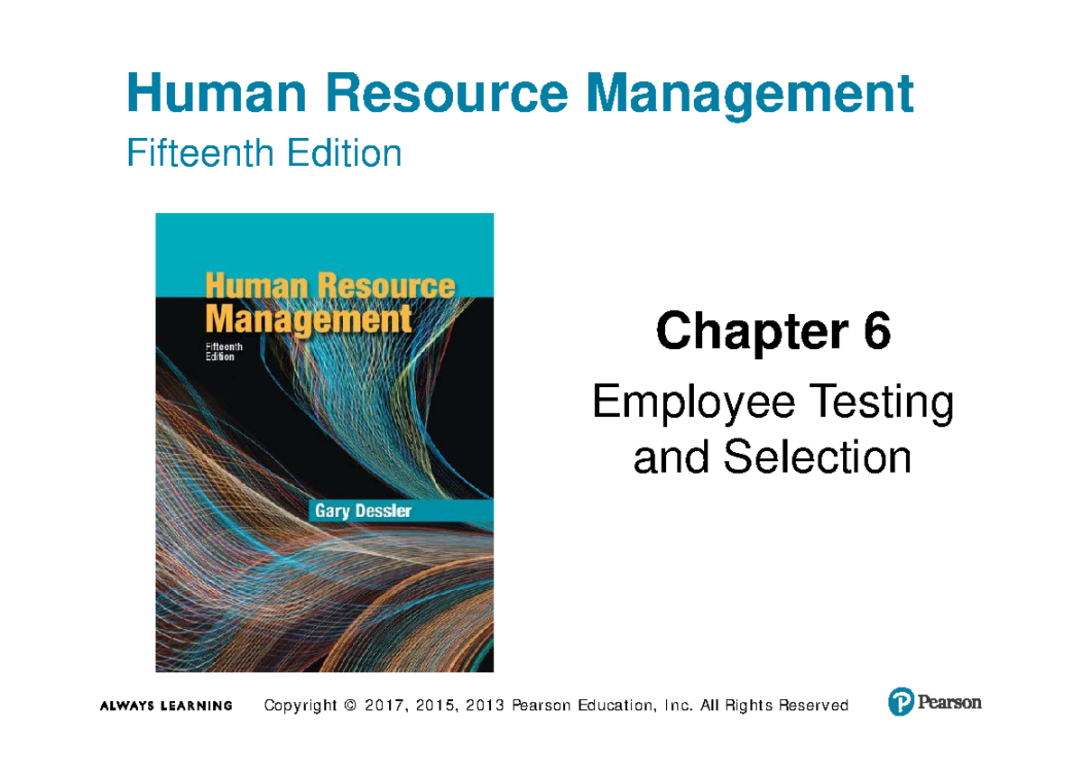 Dessler 15e HRM Ch06 - PPT Slides - Human Resource Management Fifteenth Edition Chapter 6 ...