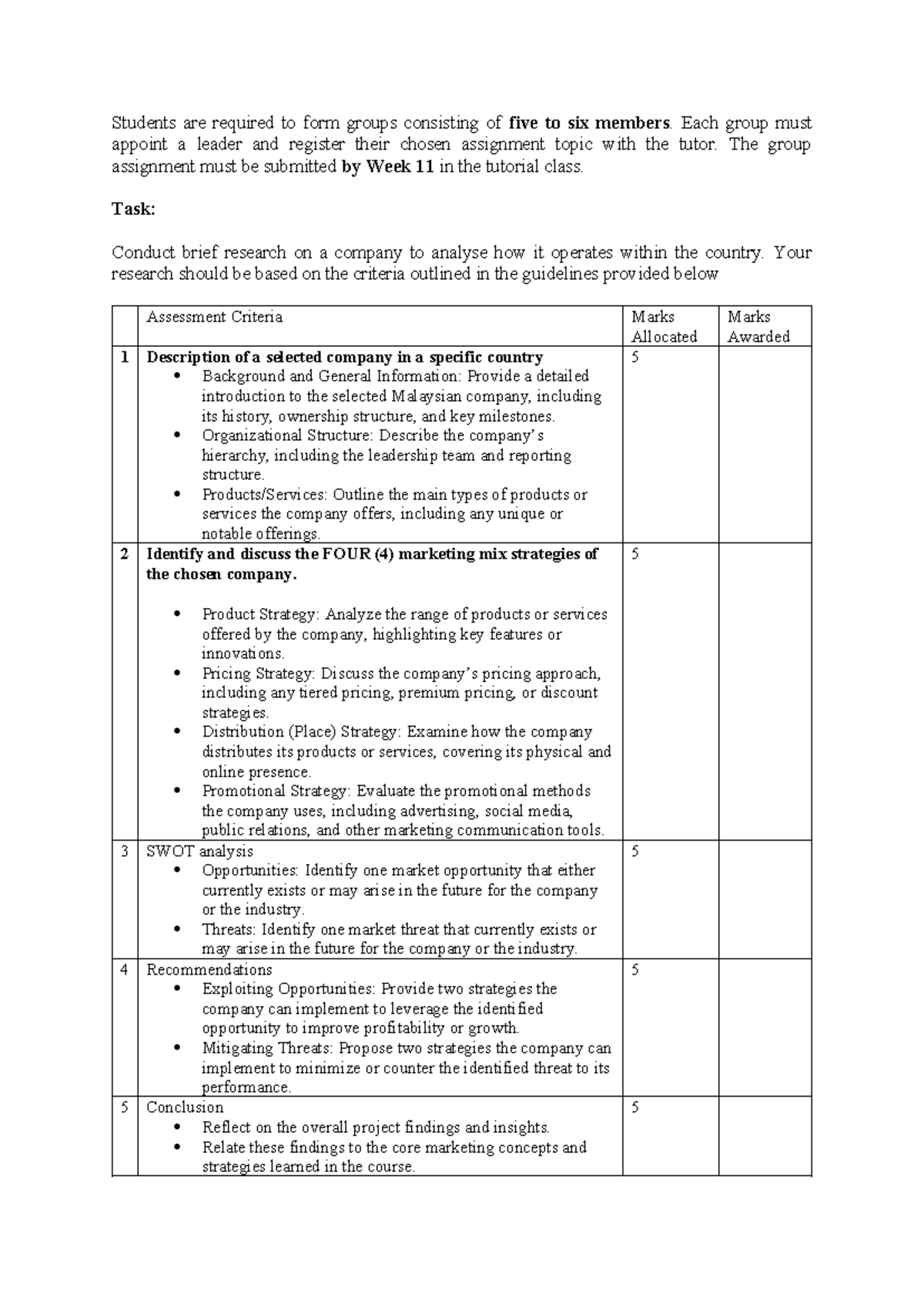 SEM115 Assignment and Presentation Guideline - Students are required to ...