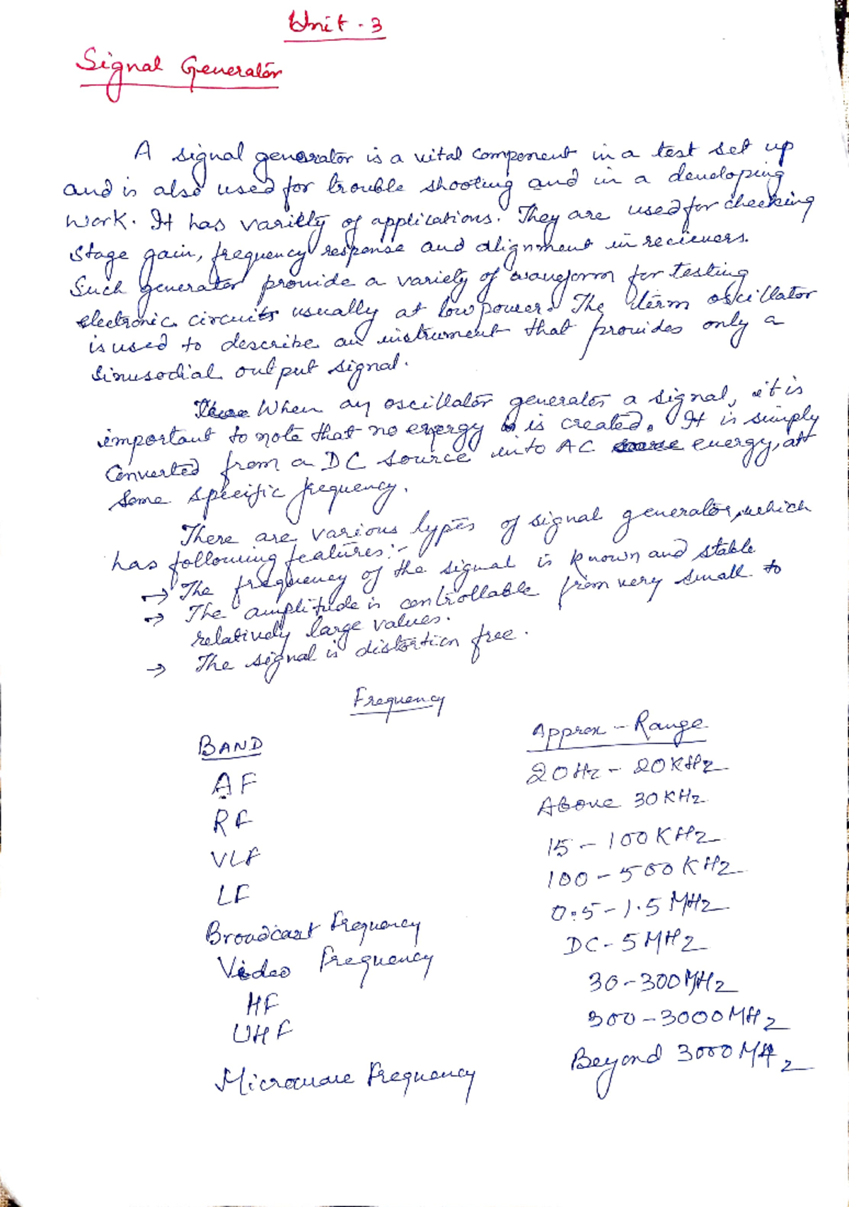 UNIT 3 Signal Generator Notes - 21ECE261T - Studocu