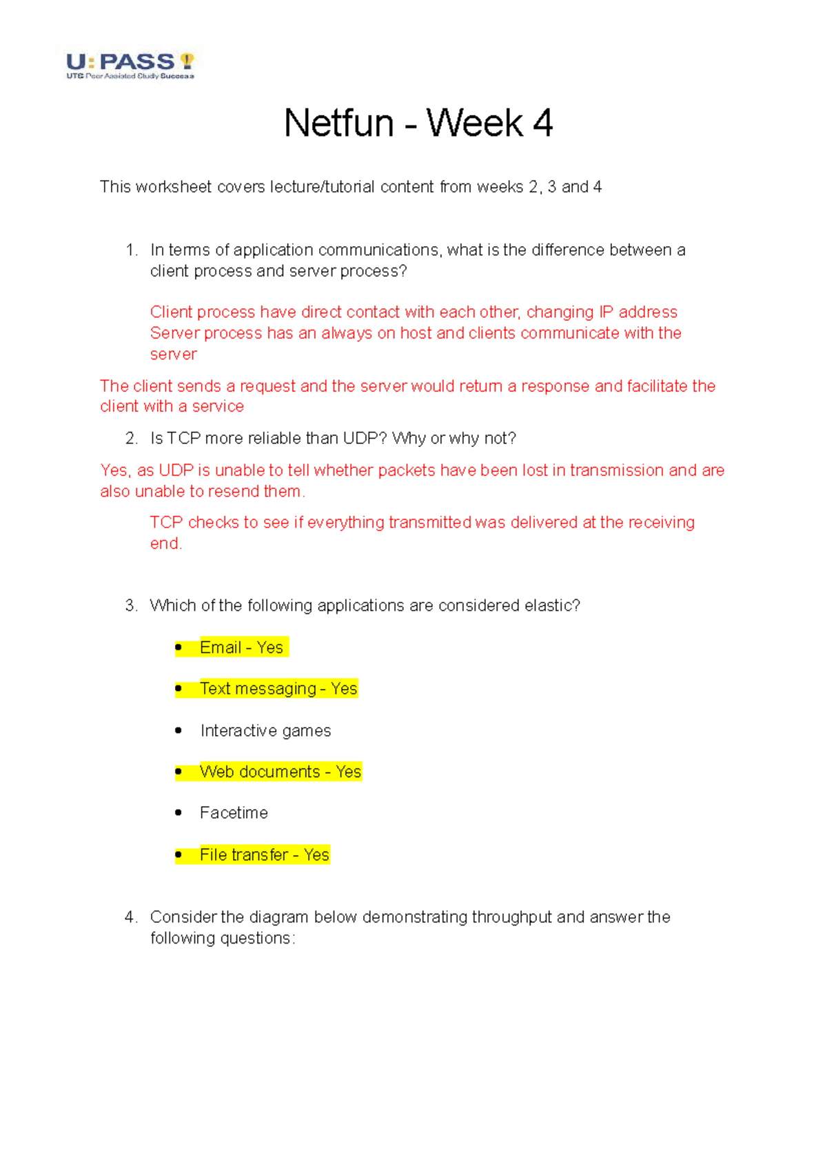 Upass wk 4 NF 2023 - Netfun - Week 4 This worksheet covers lecture/tutorial content from weeks 2 ...