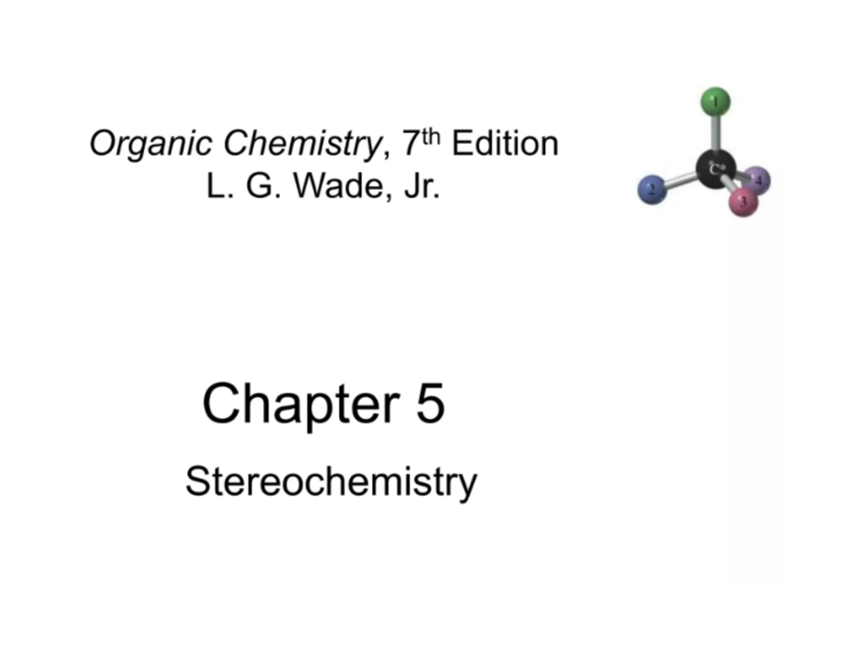 Lecture: Stereochemistry - CHEM 133 - Studocu