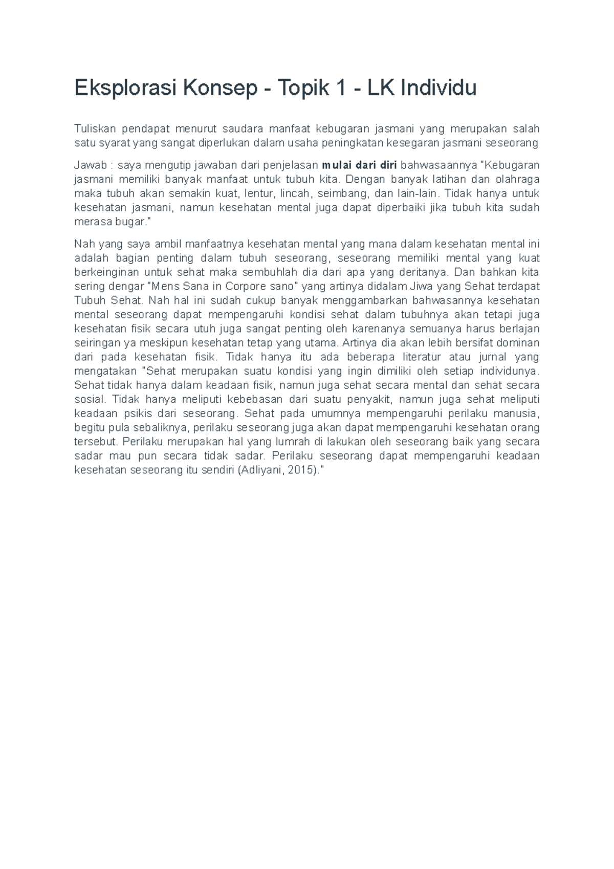 Eksplorasi Konsep - Topik 1 - LK Individu - Eksplorasi Konsep - Topik 1 - LK Individu Tuliskan ...