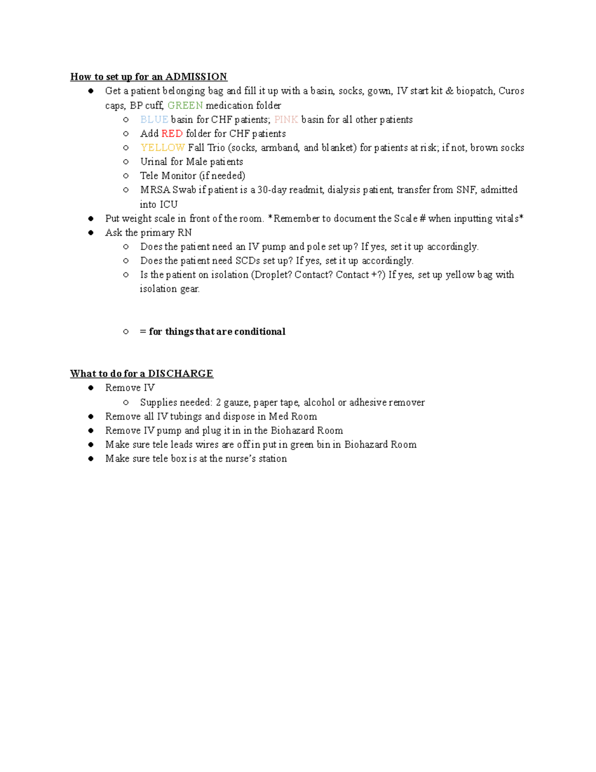 UNRS 212 Admission Discharge List - How to set up for an ADMISSION Get ...