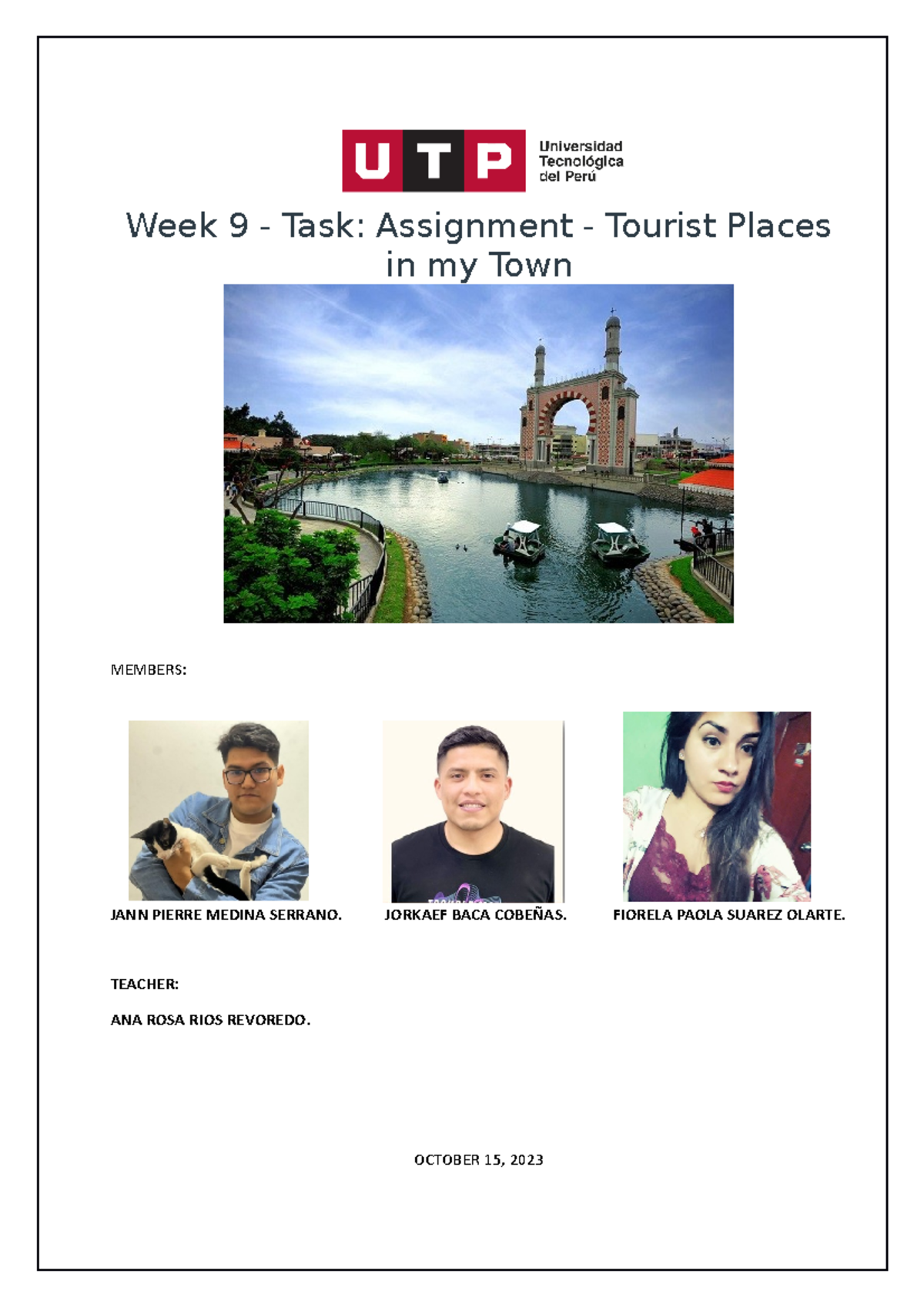 WEEK09 TASK - IVU Actividad 11 - Week 9 - Task: Assignment - Tourist Places in my Town MEMBERS ...