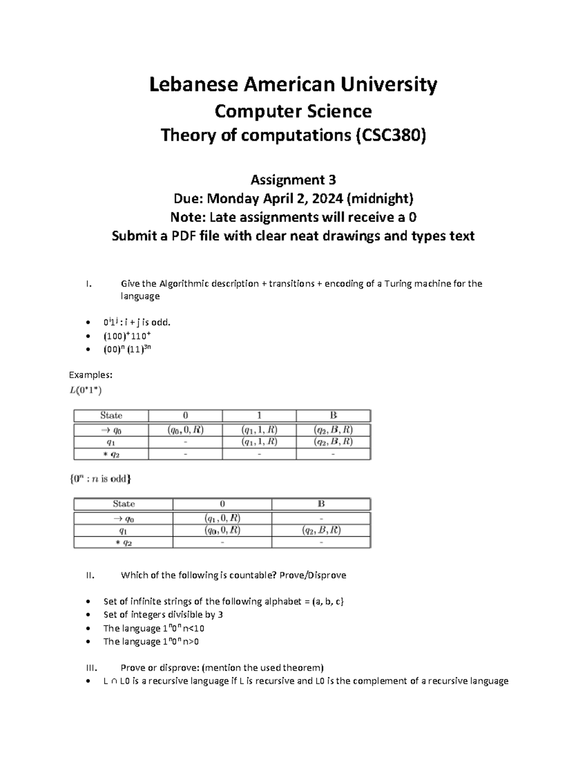 CSC380-Assg3 - bye - Lebanese American University Computer Science ...