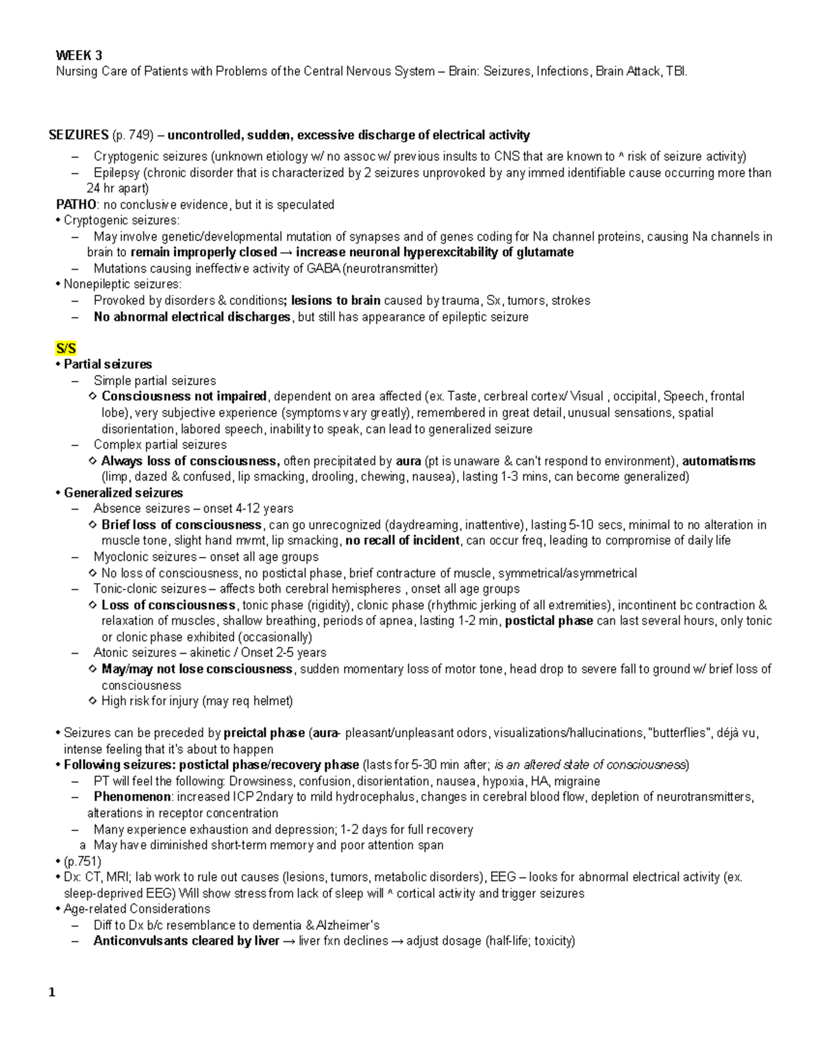 Week 3 Objectives medical surgical nurisng - HTHTEK133 - ELAC - Studocu