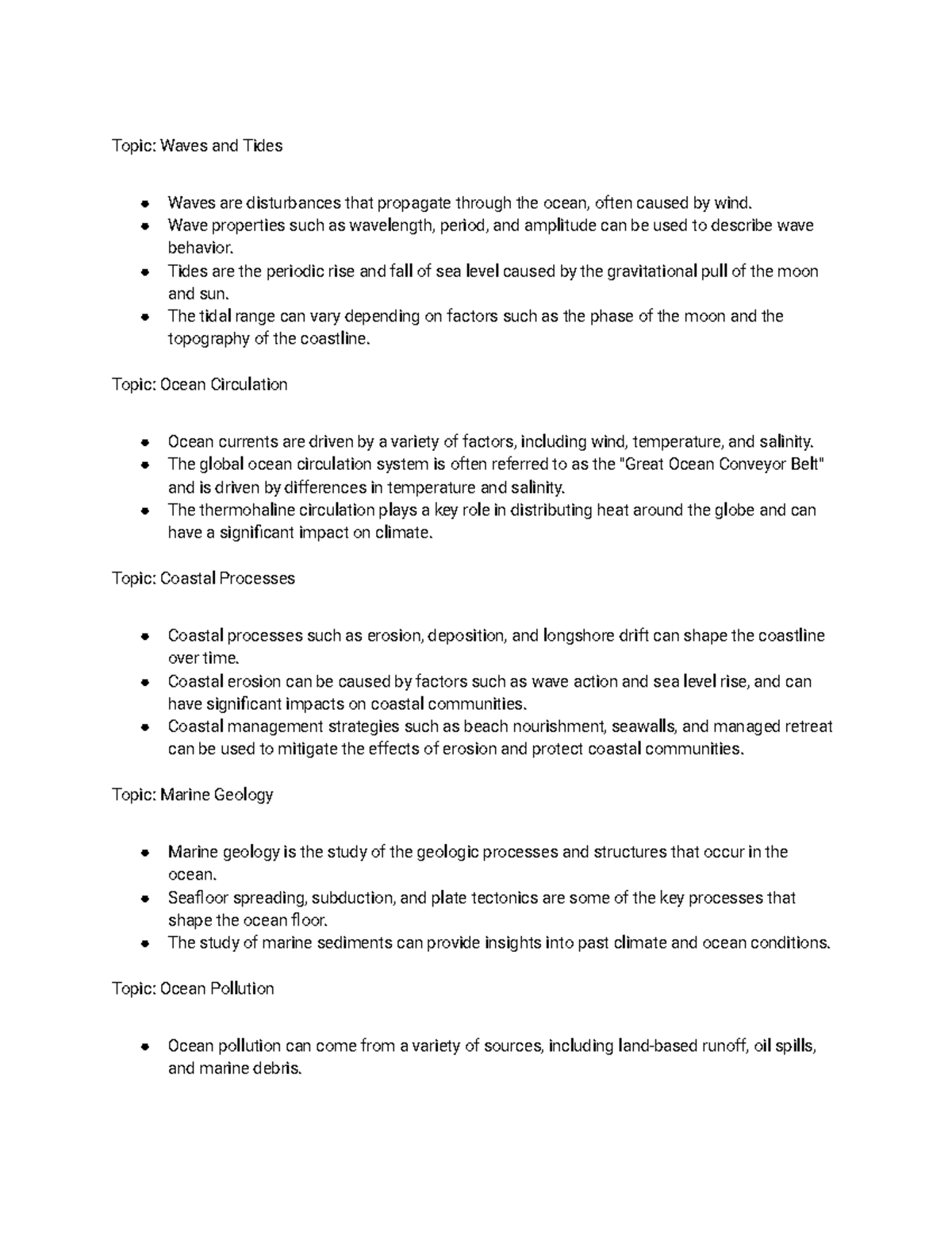 Introduction to Oceanography#2 - Topic: Waves and Tides Waves are ...
