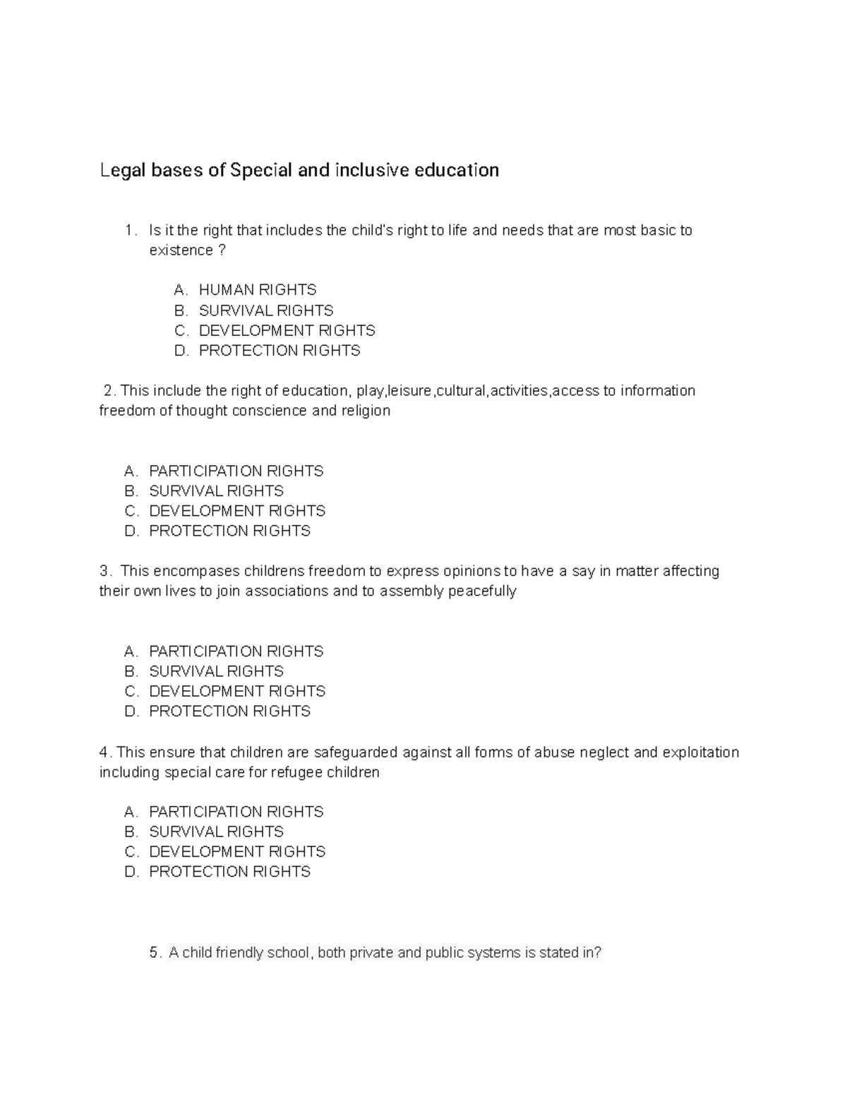 Legal bases of Special and inclusive education - HUMAN RIGHTS B ...