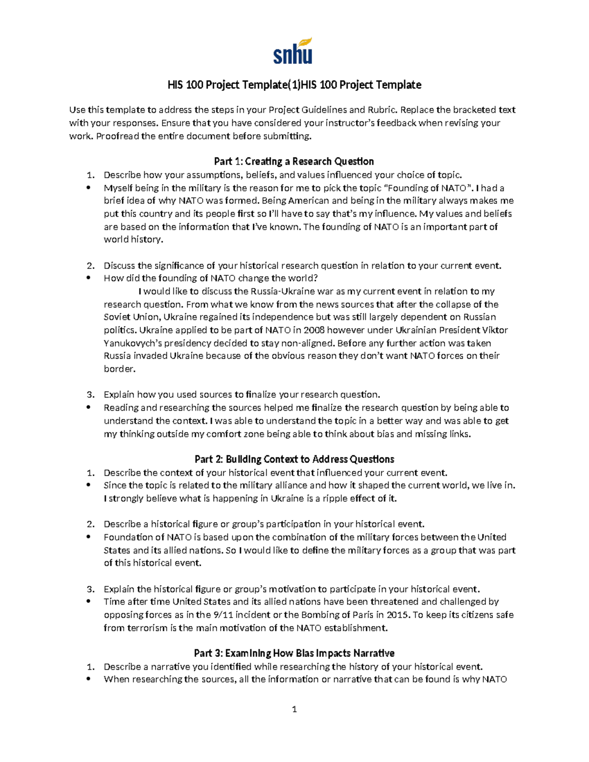 HIS 100 Project - HIS 100 Project Template(1)HIS 100 Project Template ...