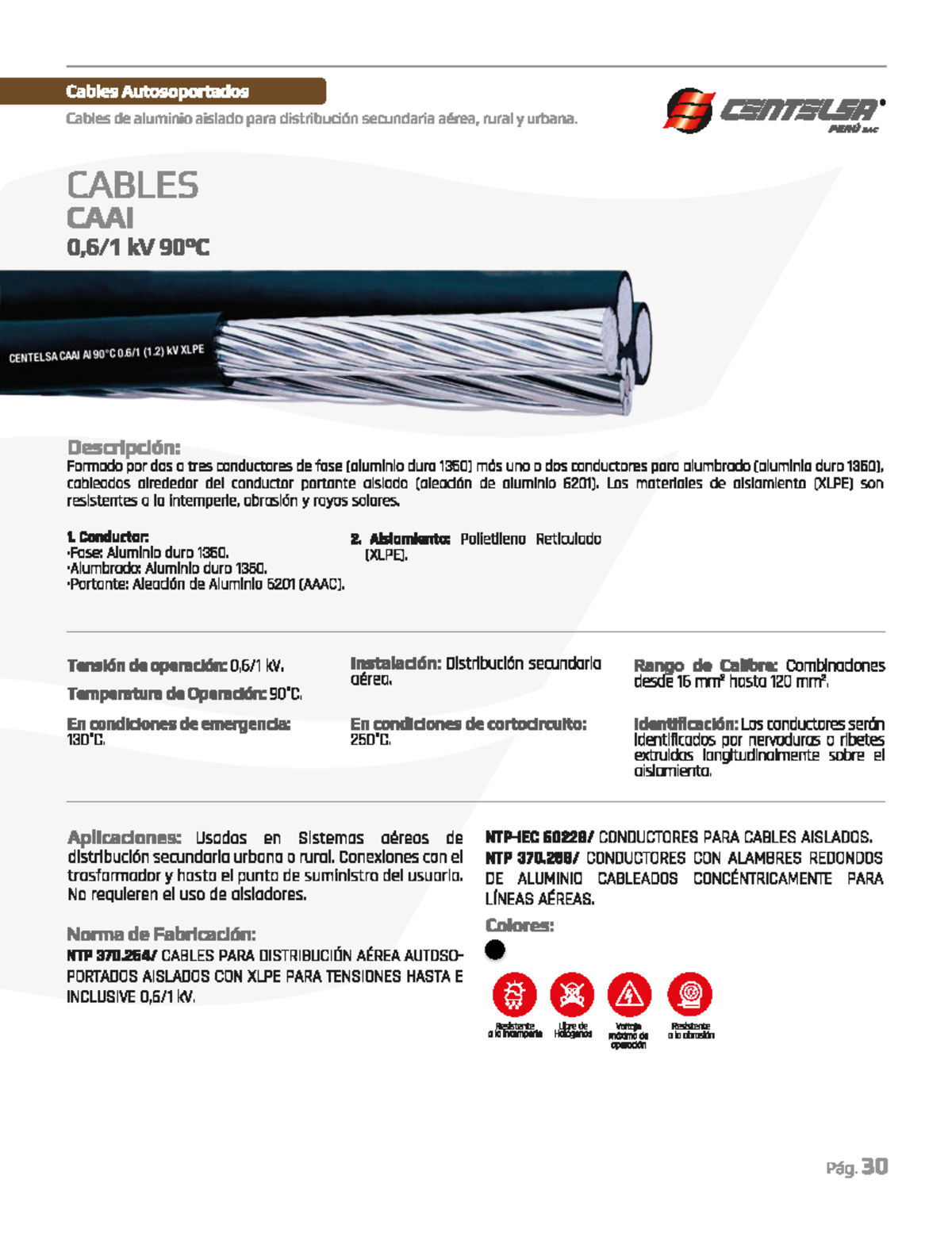 Cables Autosoportados Cables CAAI - Ingenieria Electrica - Studocu