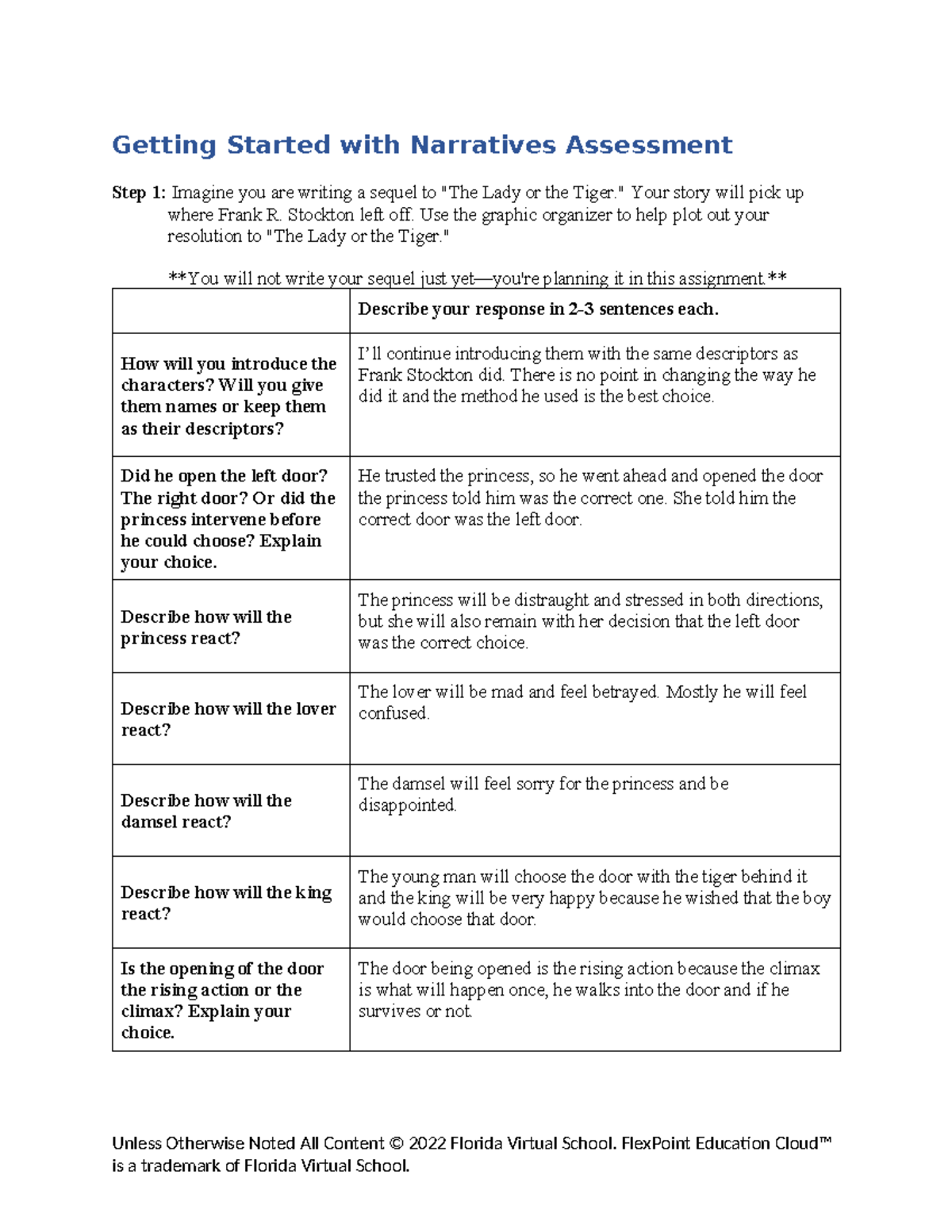 Narratives assess - Getting Started with Narratives Assessment Step 1 ...