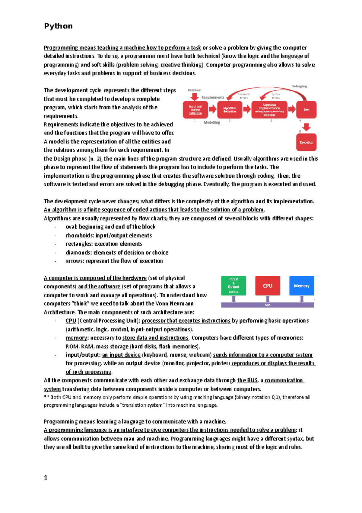 Python lectures - Programming means teaching a machine how to perform a task or solve a problem ...