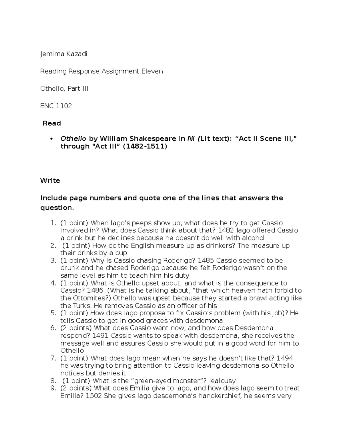 Reading response assignment 11 - Jemima Kazadi Reading Response ...
