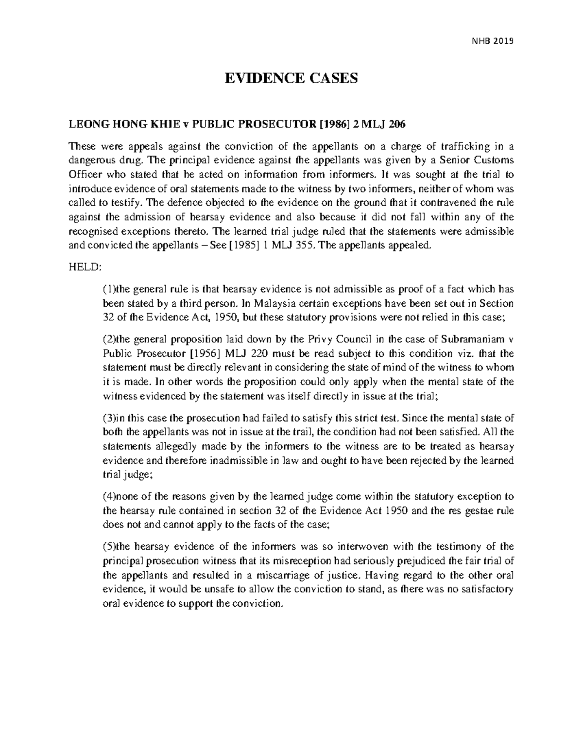 Evidence Cases on Informers - Warning: TT: undefined function: 32 ...