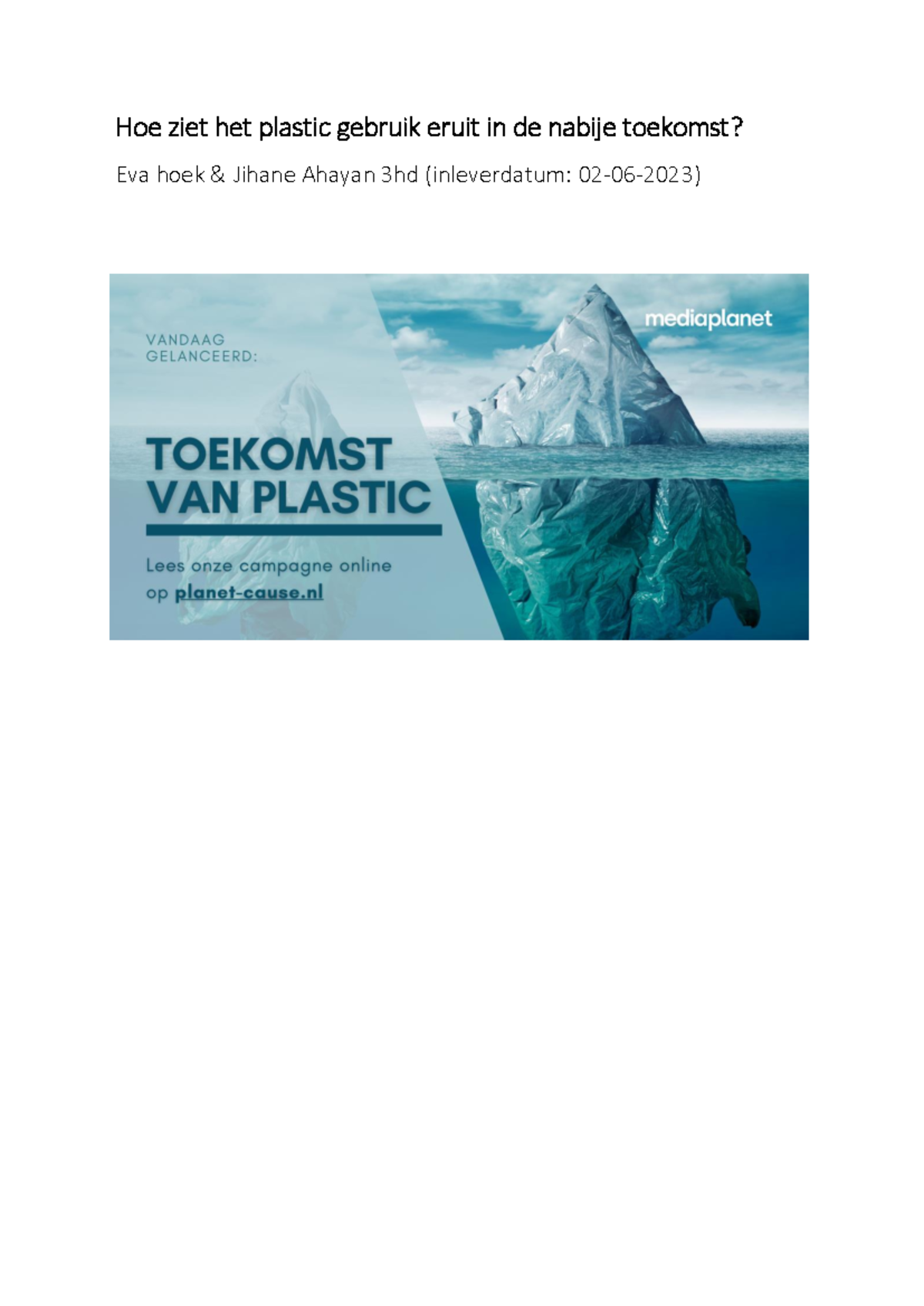 Ak po - ak po - Hoe ziet het plastic gebruik eruit in de nabije ...