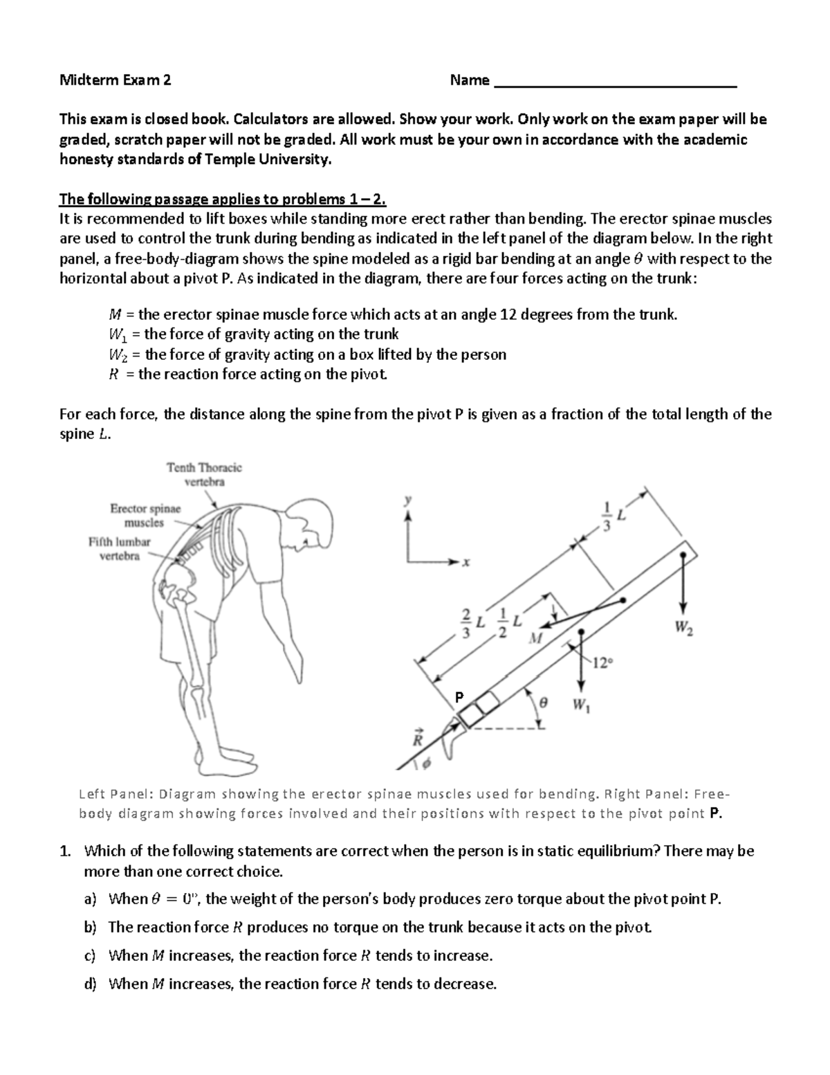 Practice Midterm Exam 2 v2 - Midterm Exam 2 Name ______________________________ This exam is ...