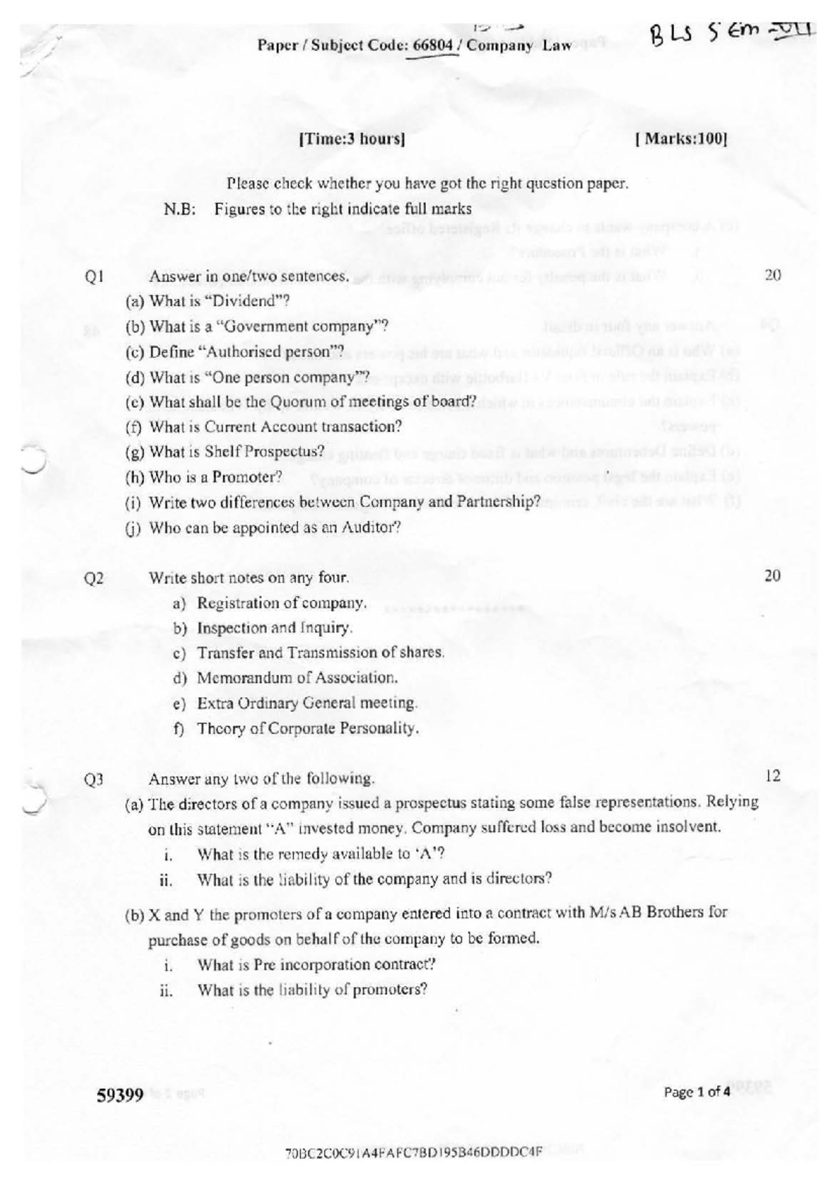 Question Paper PYQ -._/ ####### Q i ####### Q ####### Q ...