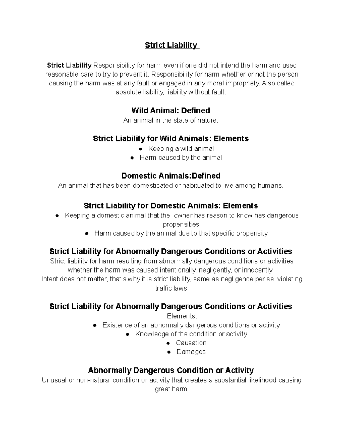 Strict Liability - Strict Liability Strict Liability Responsibility for ...