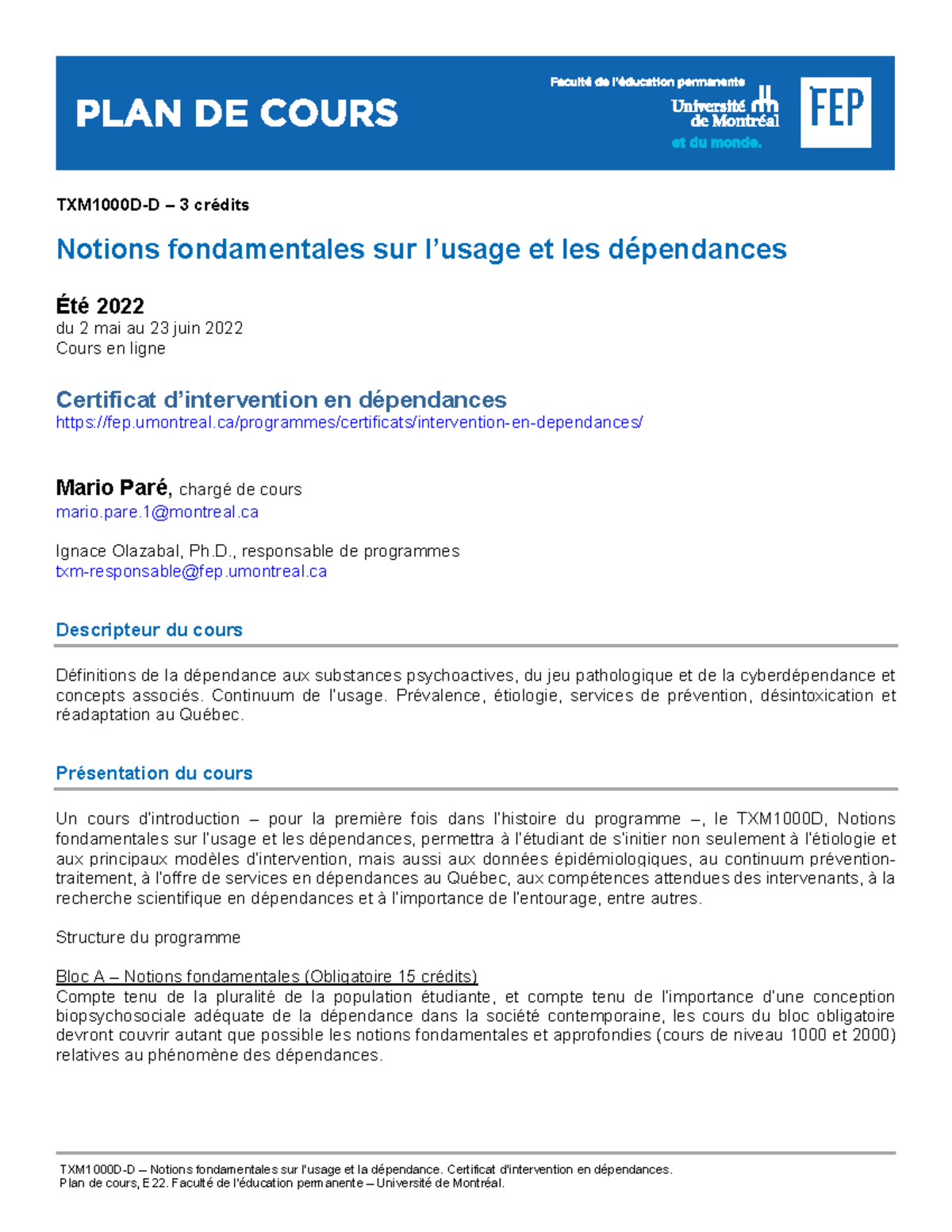 Plan de cours TXM 1000DD E2022 26avr - TXM1000D-D – Notions ...