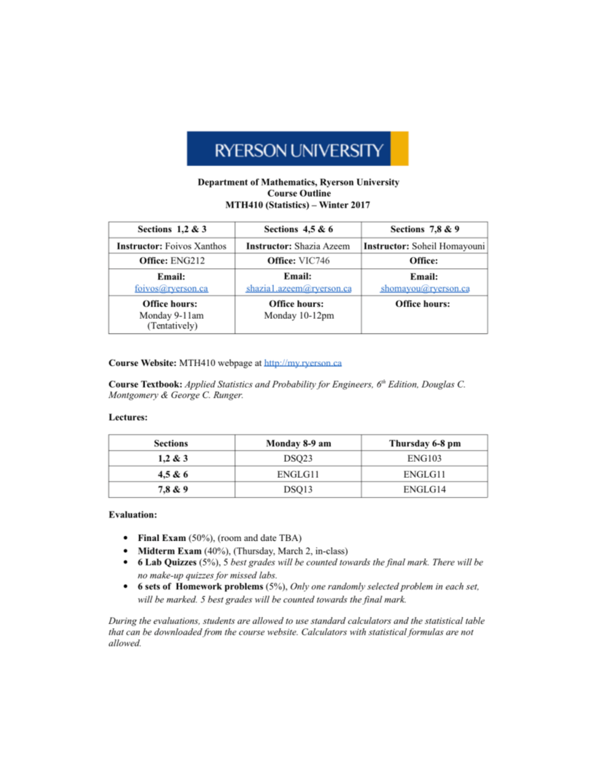MTH 410 course outline - MTH410 - Studocu