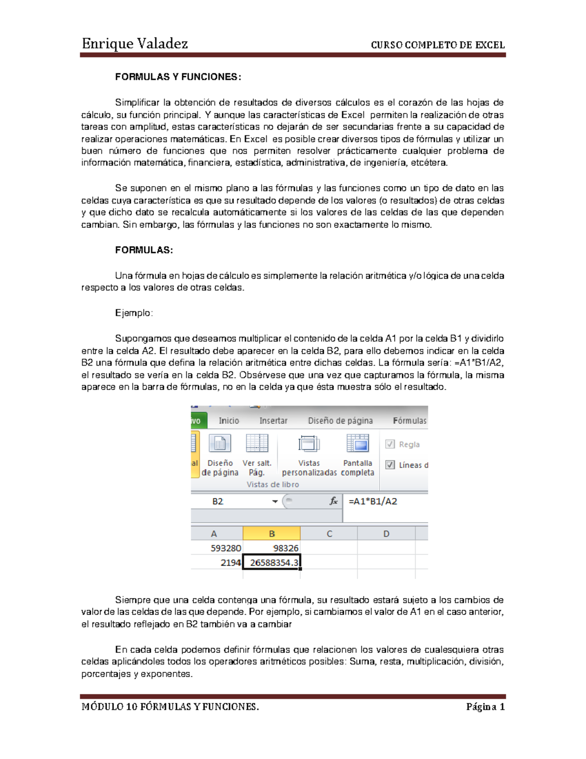 Formulas Y Funciones( Introduccion) - Warning: TT: undefined function: 32 FORMULAS Y FUNCIONES ...