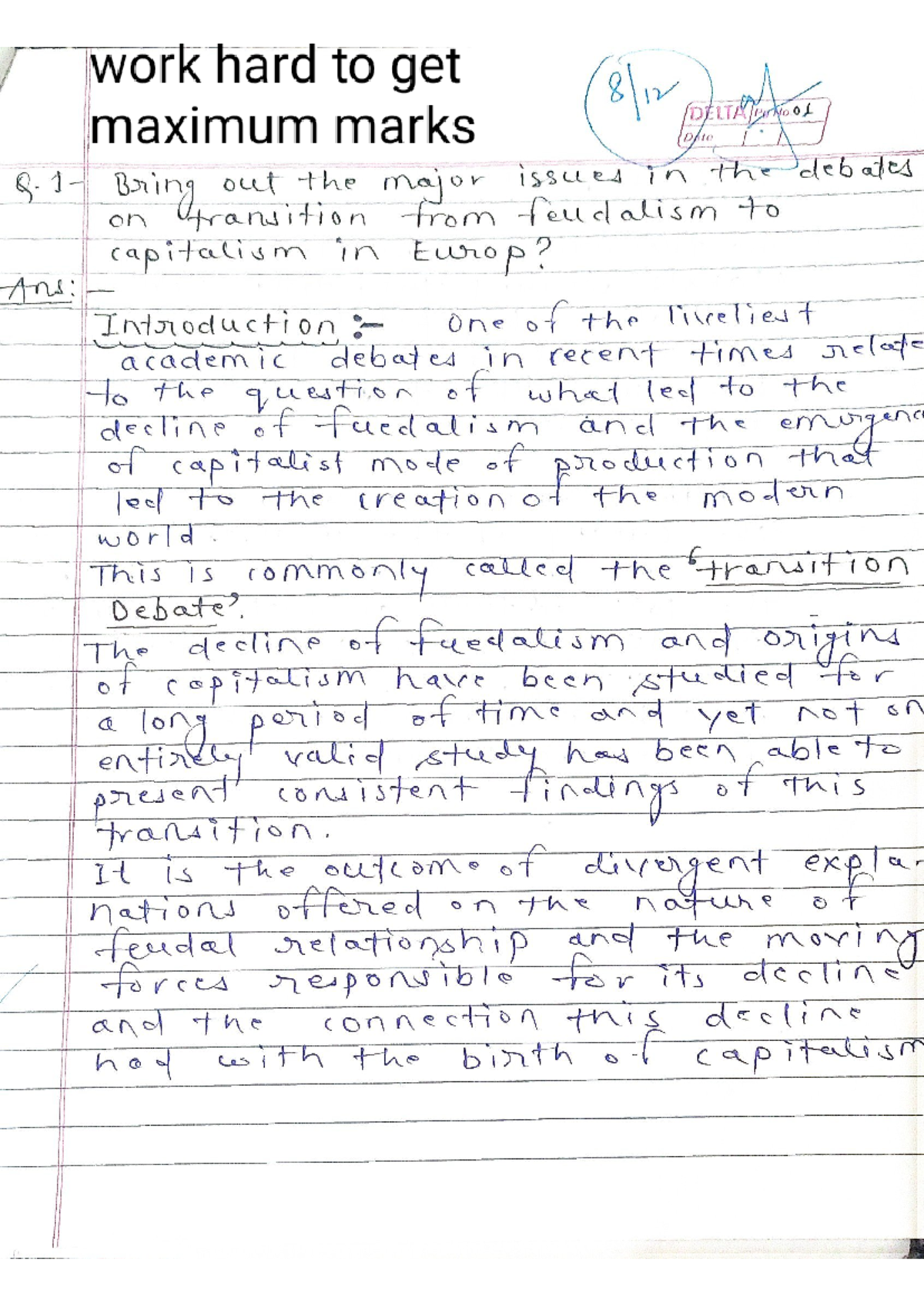 RMW assignment for studocu - work hard to get maximum marks Date on transition from feudalism to ...
