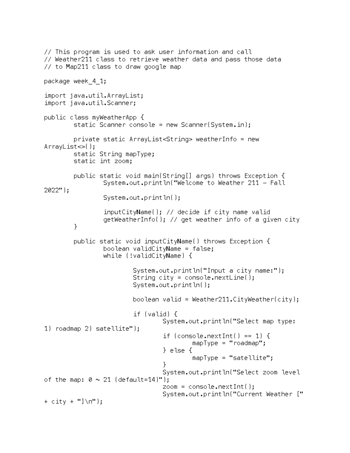 My Weather App - // This program is used to ask user information and ...