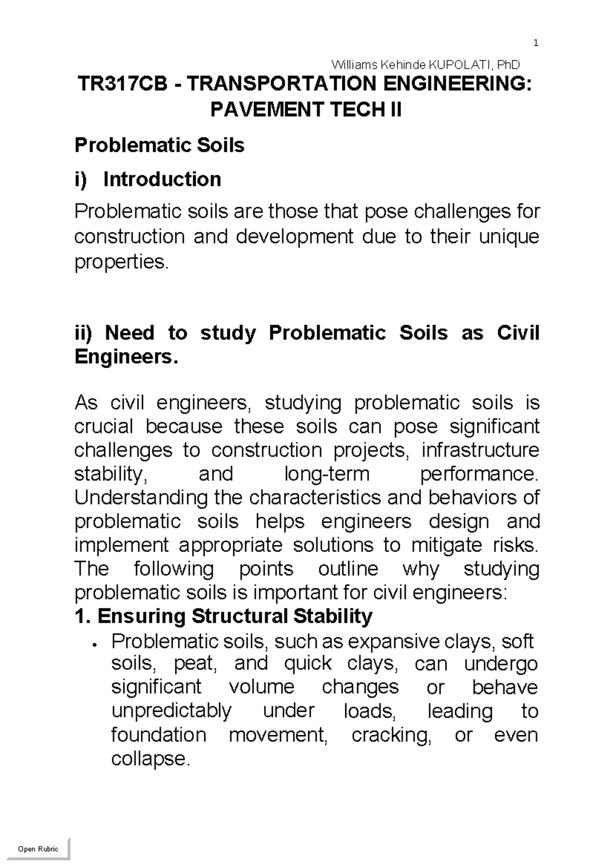 0001 - Problematic Soils - 1 soils, peat, and quick clays, significant ...