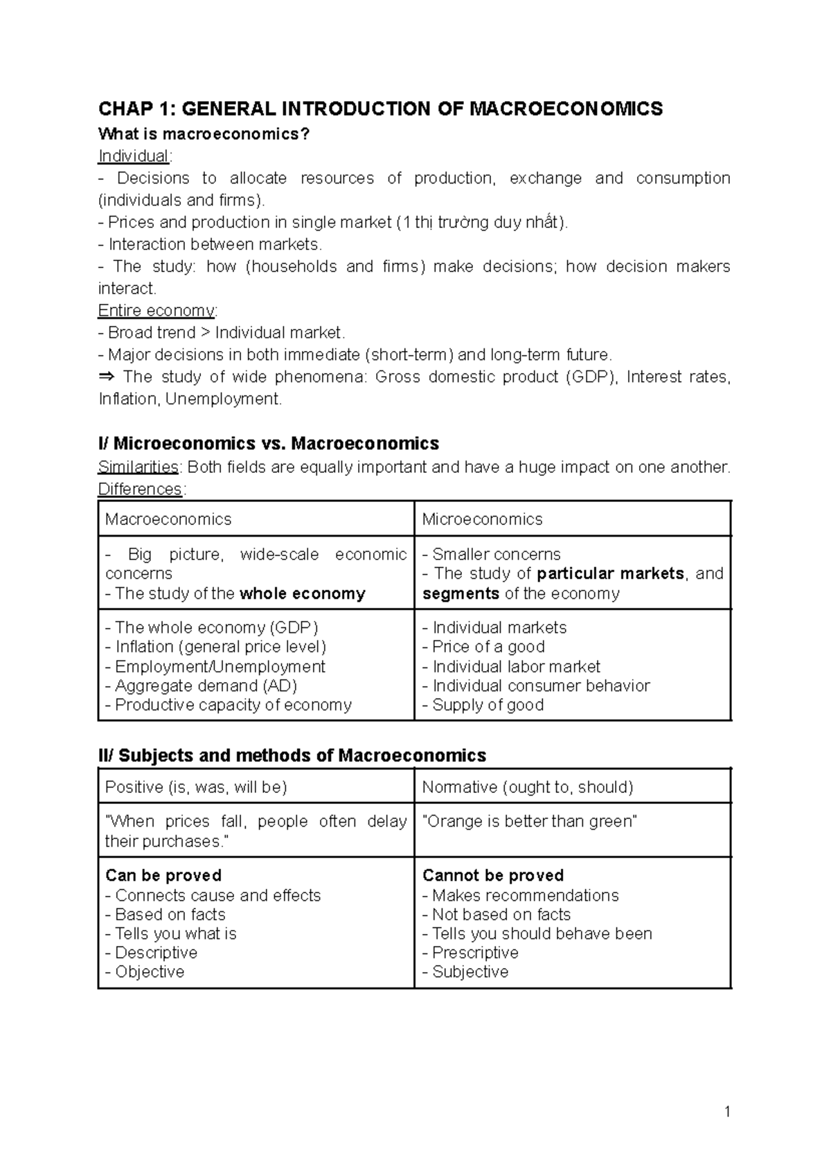 Macro Notebook - CHAP 1: GENERAL INTRODUCTION OF MACROECONOMICS What is ...