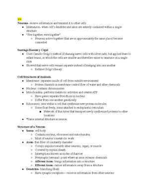 Brain and Behavior Lecture 1-3 - Brain and Behavior Lecture 2: Organization of the nervous ...