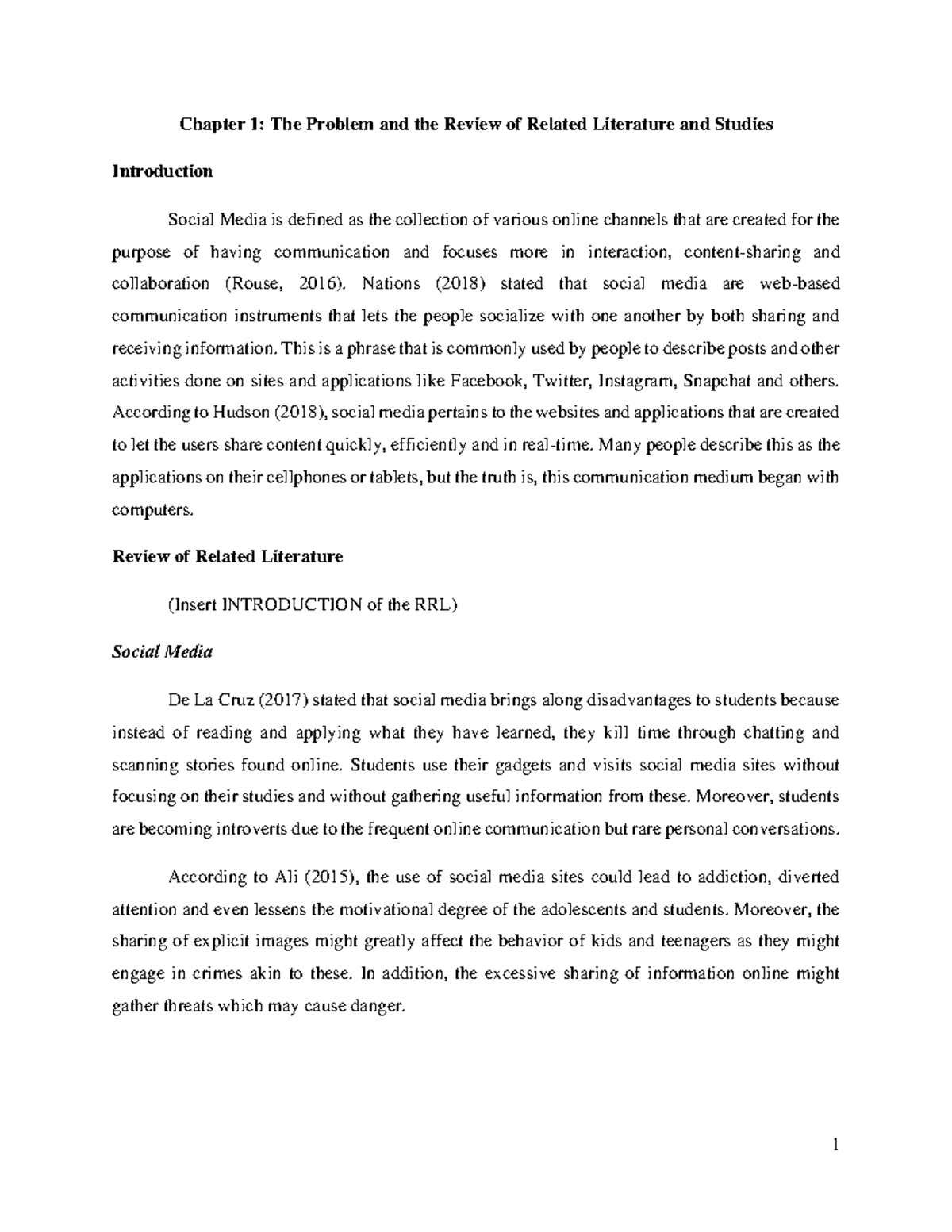 Final Paper Sample Descriptive - Chapter 1: The Problem and the Review ...