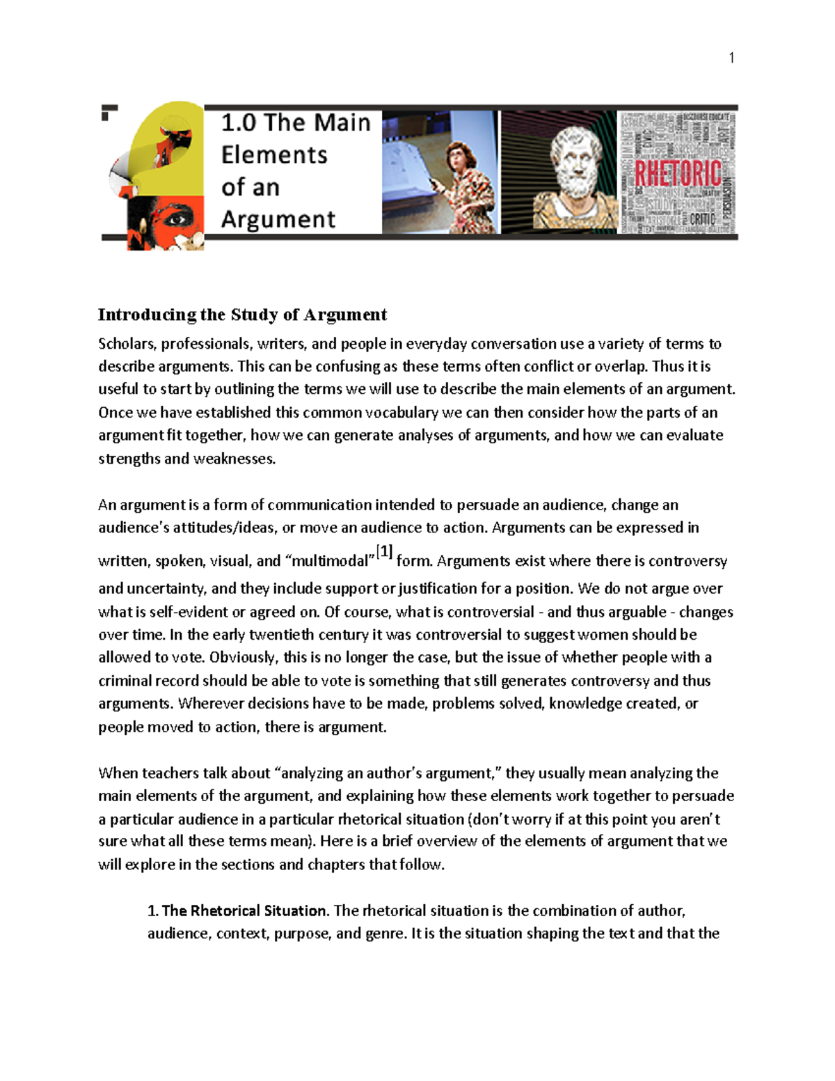 Handout Reviewing the Basics of Argument - Introducing the Study of Argument Scholars, - Studocu
