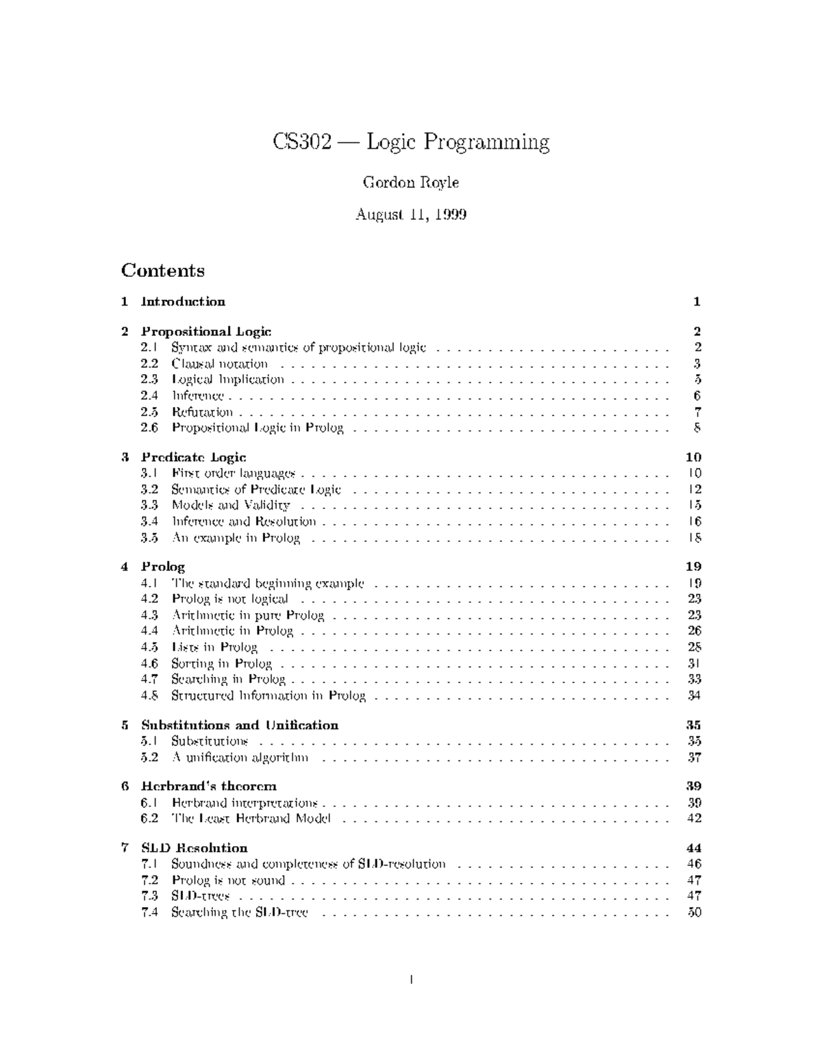 CS302 - Logic Programming - - Studocu