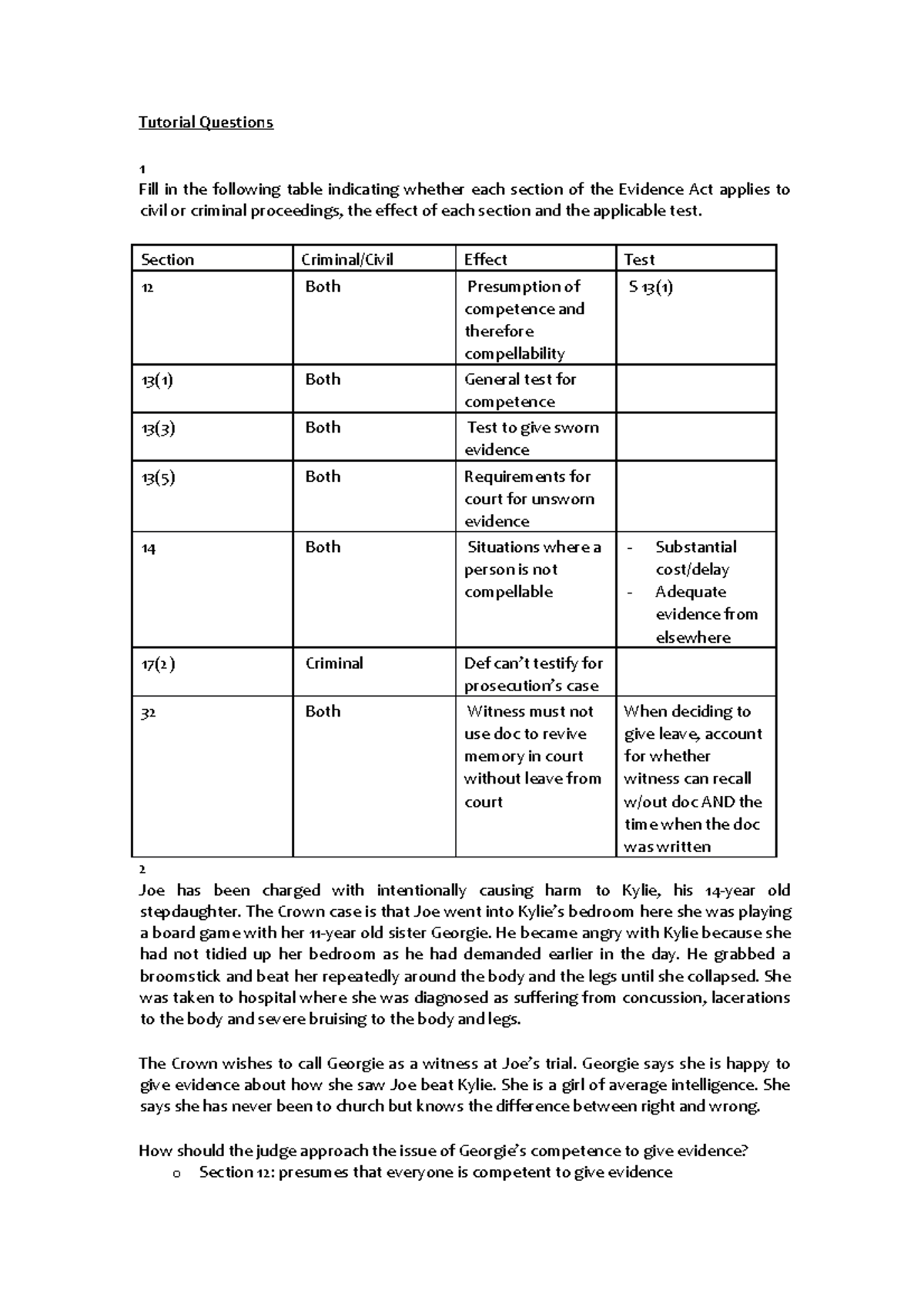 Tutorial Questions - wueipofhpwiebf - Tutorial Questions 1 Fill in the ...