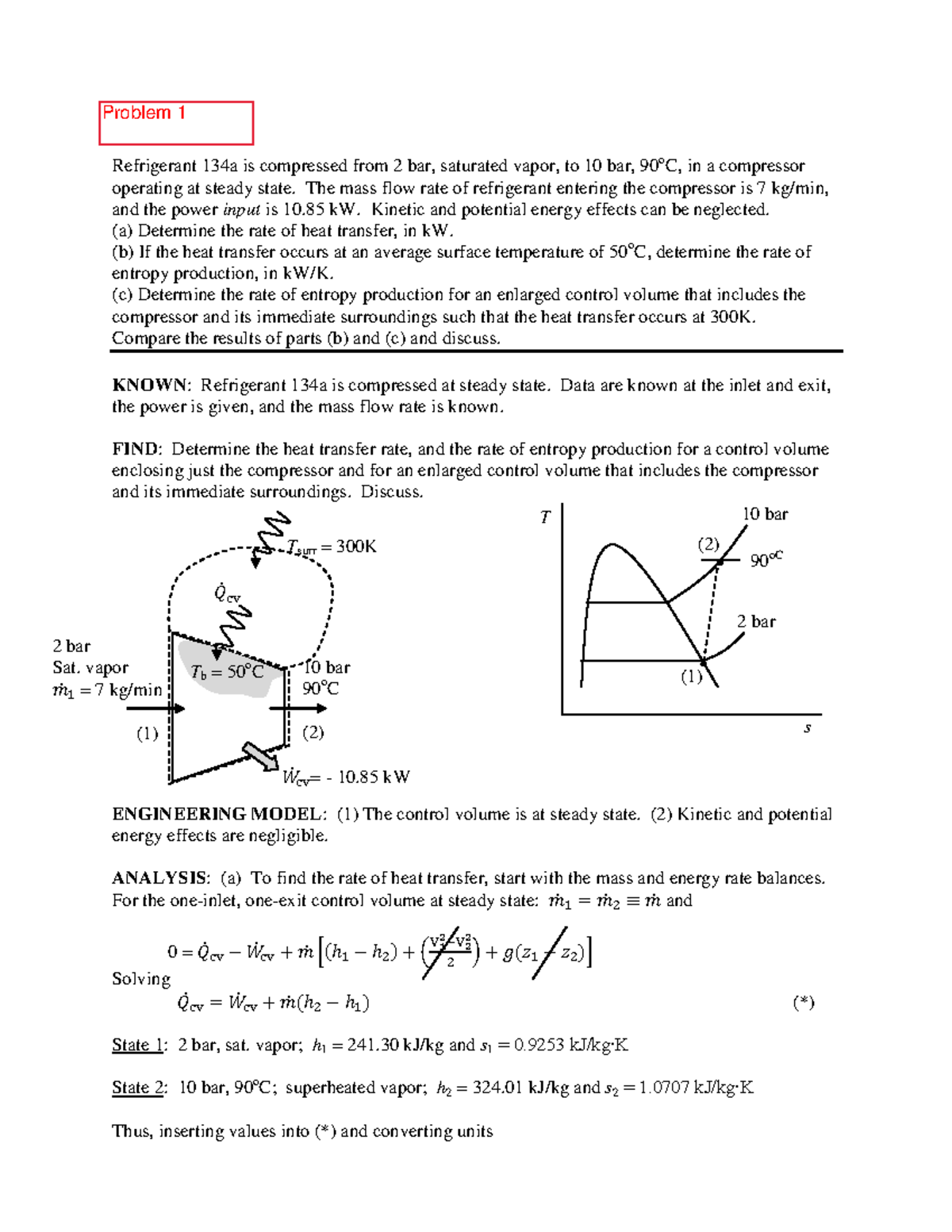 Refrigerant 134a Compression Analysis - Studocu