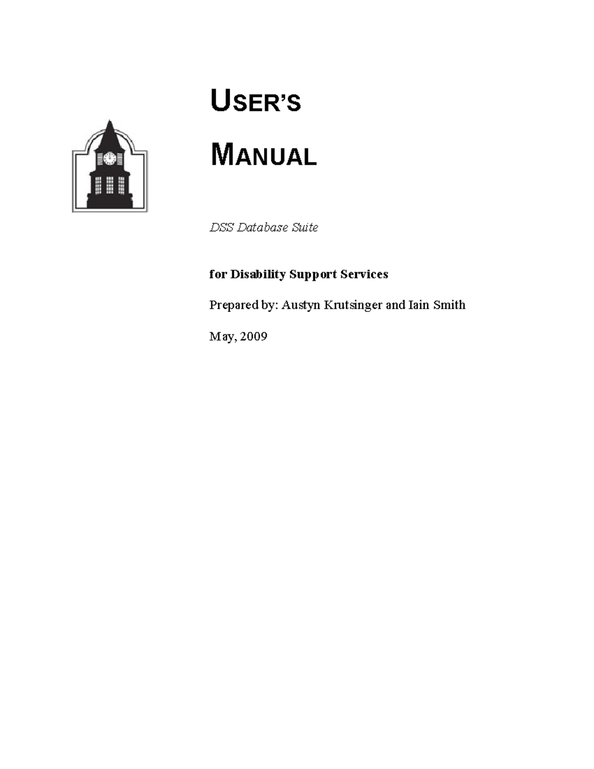 Instruction manual template 13 - USER’S MANUAL DSS Database Suite for Disability Support ...