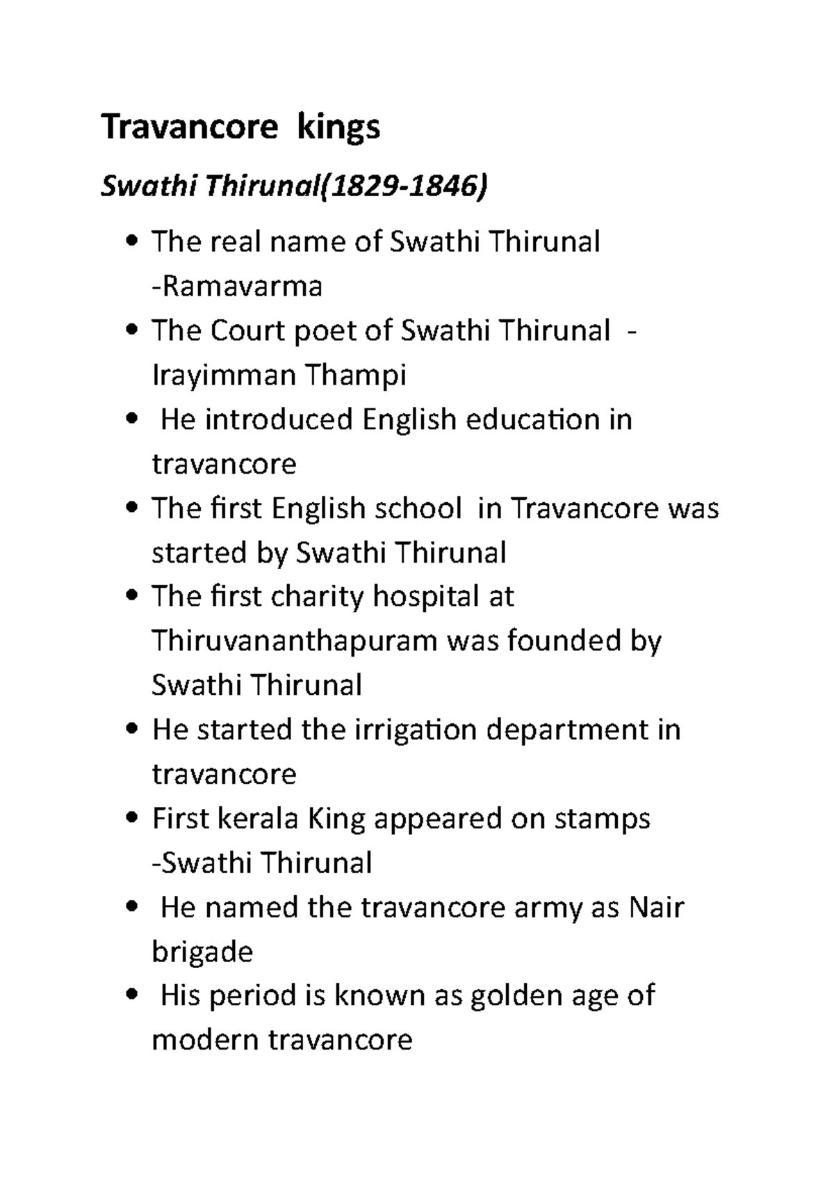 Travancore kings - Travancore kings Swathi Thirunal(1829-1846) The real ...