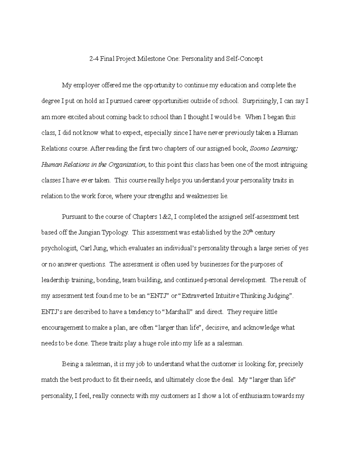 2-4 Final Project Milestone One Personality and Self-Concept ...