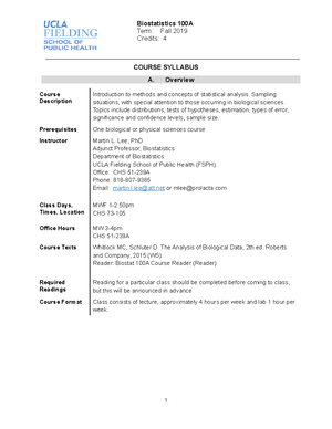 Lab 1 -practice consist - Biostatistics 100A: Laboratory Session One Spring 2022 I. Computer ...