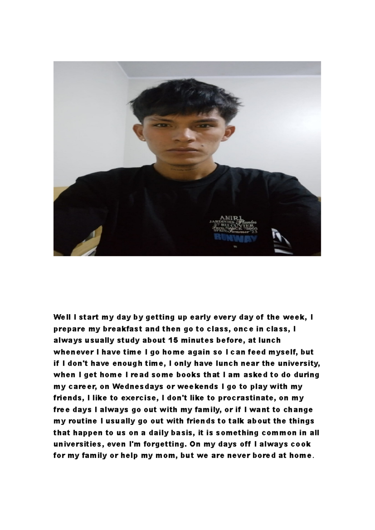 Trabajo DE Frank Ingles - Well I start my day by getting up early every ...