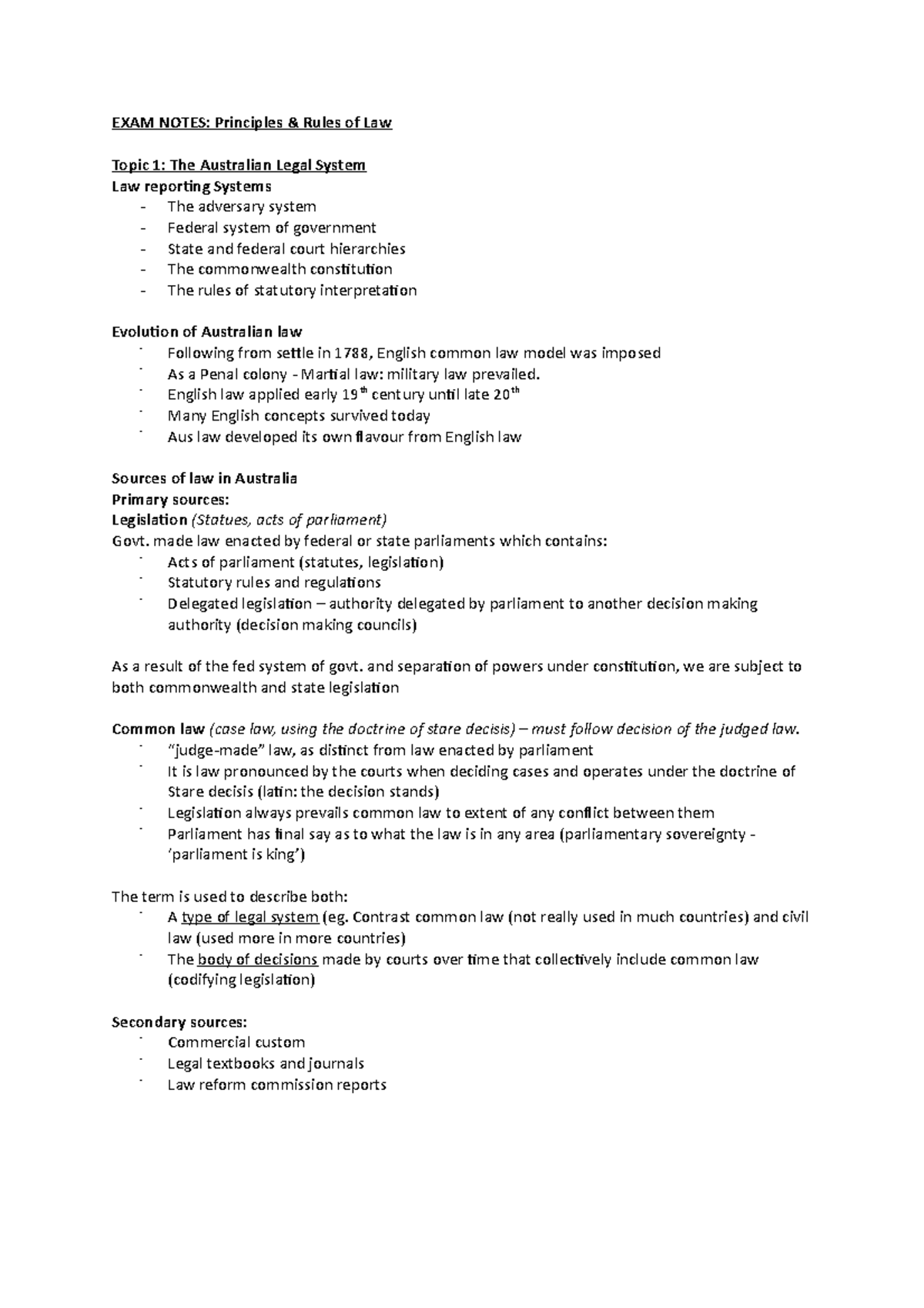 Lecture notes, lectures 1-12 - Rules of business law with applied case ...