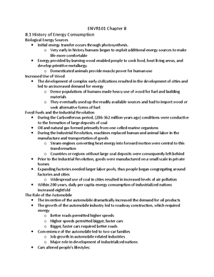 ENVR 101 Chapter 10 - All notes from slides in lectures along with ...