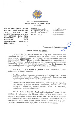 Comelec Resolution No. 10719 - Communication For Corporations ...