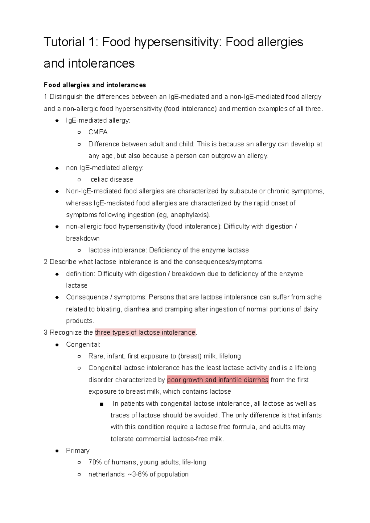 NAF summary - Samenvatting Nutritional Aspects of Foods - Tutorial 1 ...