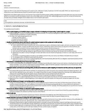 CMA Exam Review - Part 2 - Section C Decision Analysis - Study Guide ...