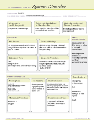 Pitocin-oxytocin - ATI active learning template - ACTIVE LEARNING ...
